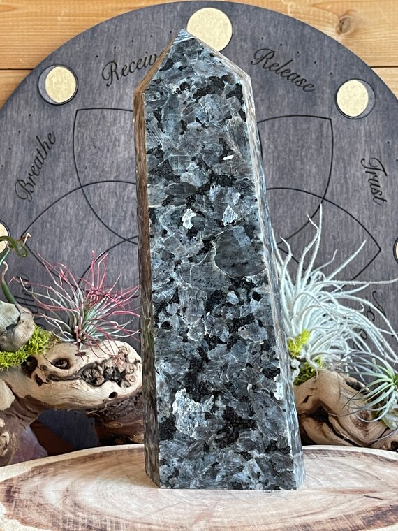 Large 1078g 2lb6oz Larvikite Tower Black Labradorite | Etsy