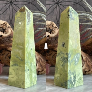 Genuine Serpentine With Pyrite Inclusion Towers, Healing Towers, Reiki ...