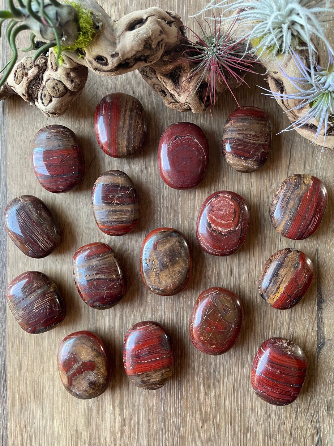 Red Tiger Iron Palm Stones - Etsy