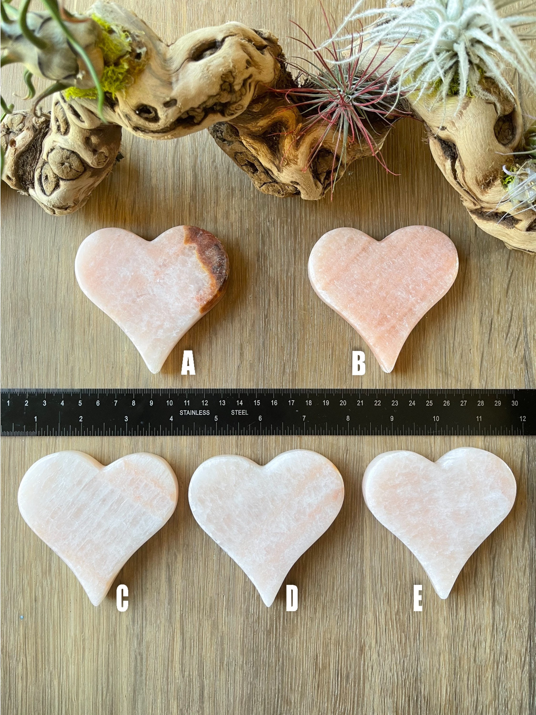 Natural Pink Onyx Hearts Healing Hearts Reiki Chakras | Etsy