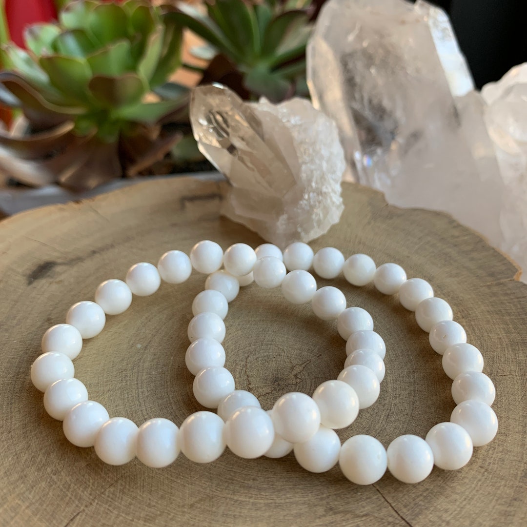 Tridacna Shell Stone Bead Bracelet, Beaded Bracelet, Men's Bracelet ...