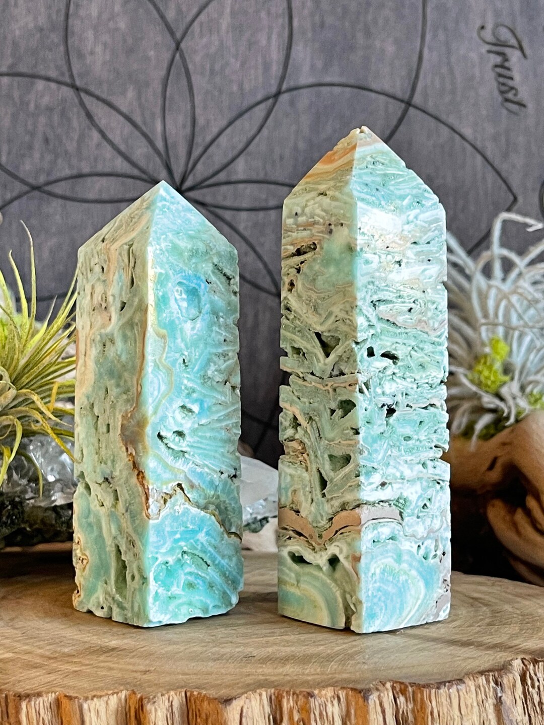 Genuine Aragonite Towers With Glitter Inclusion, Aragonite Points - Etsy