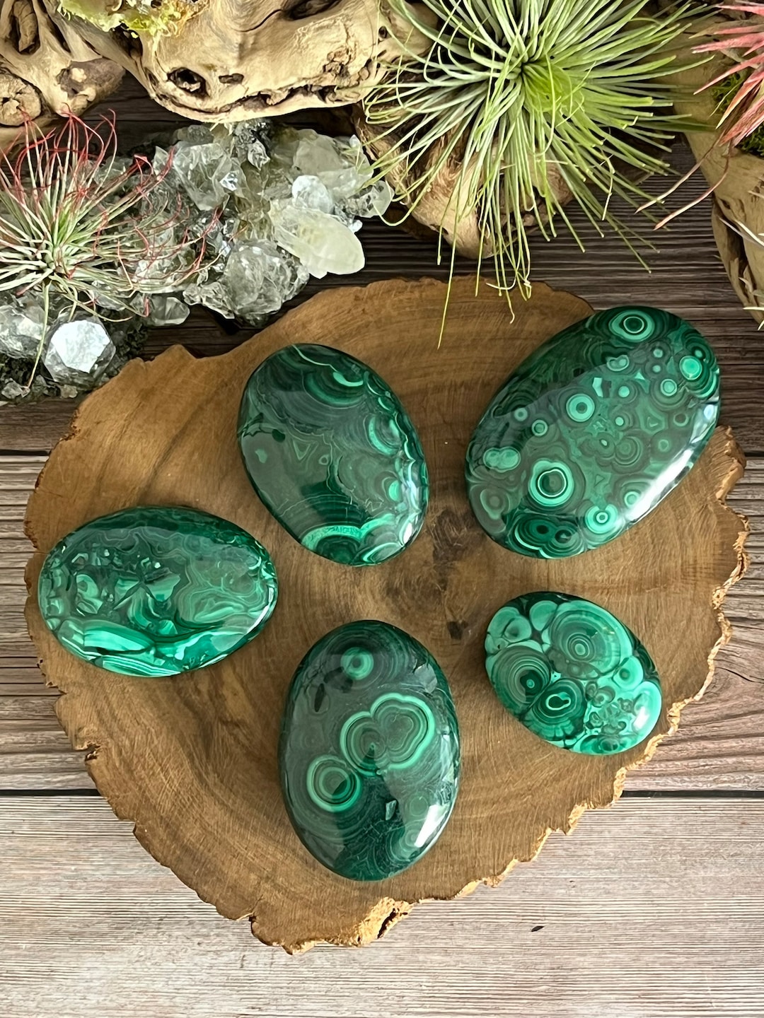 Malachite Palm Stones, Malachite, Healing Stone, Chakras, Reiki - Etsy