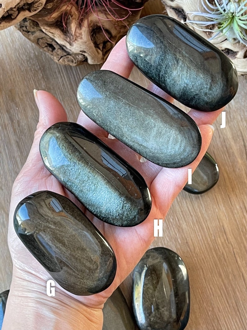 Gold Sheen Obsidian Palm Stones - Etsy
