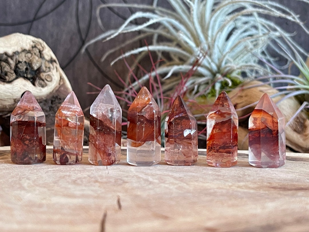 Mini Fire Quartz Point, Fire Quartz Tower. Red Hematoid Quartz, Red ...