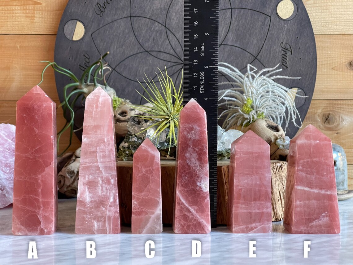 Natural Rose Calcite Towers. Healing Reiki Chakras - Etsy