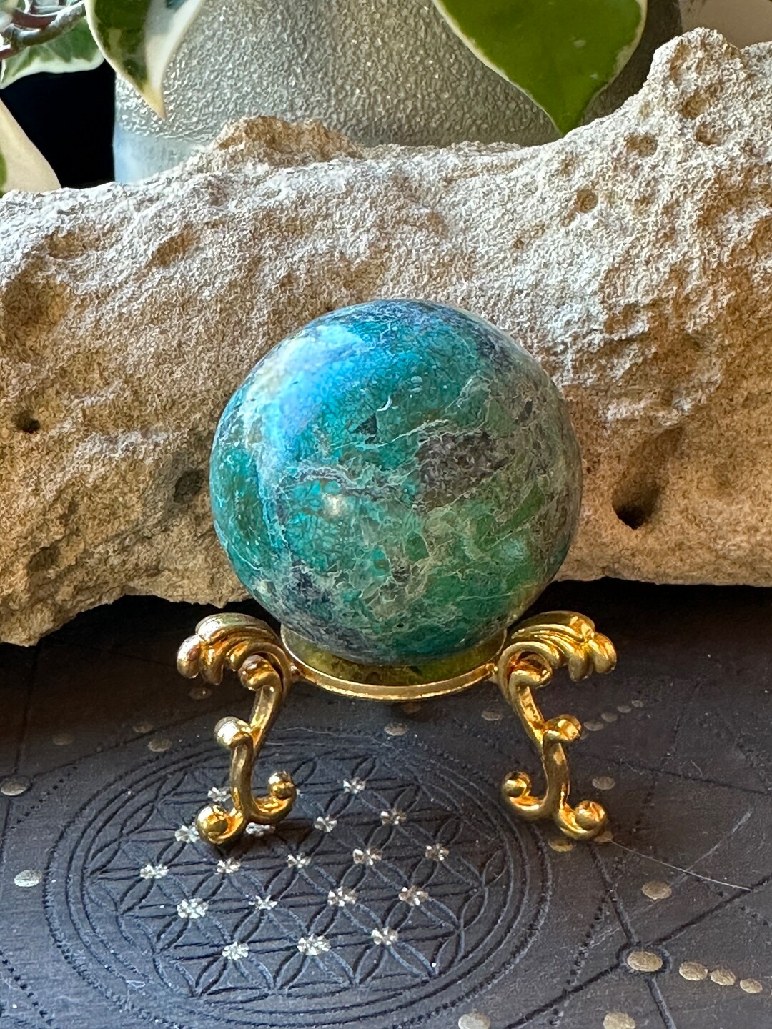 Chrysocolla Sphere: High Grade Peruvian Crystal, 126g - Etsy