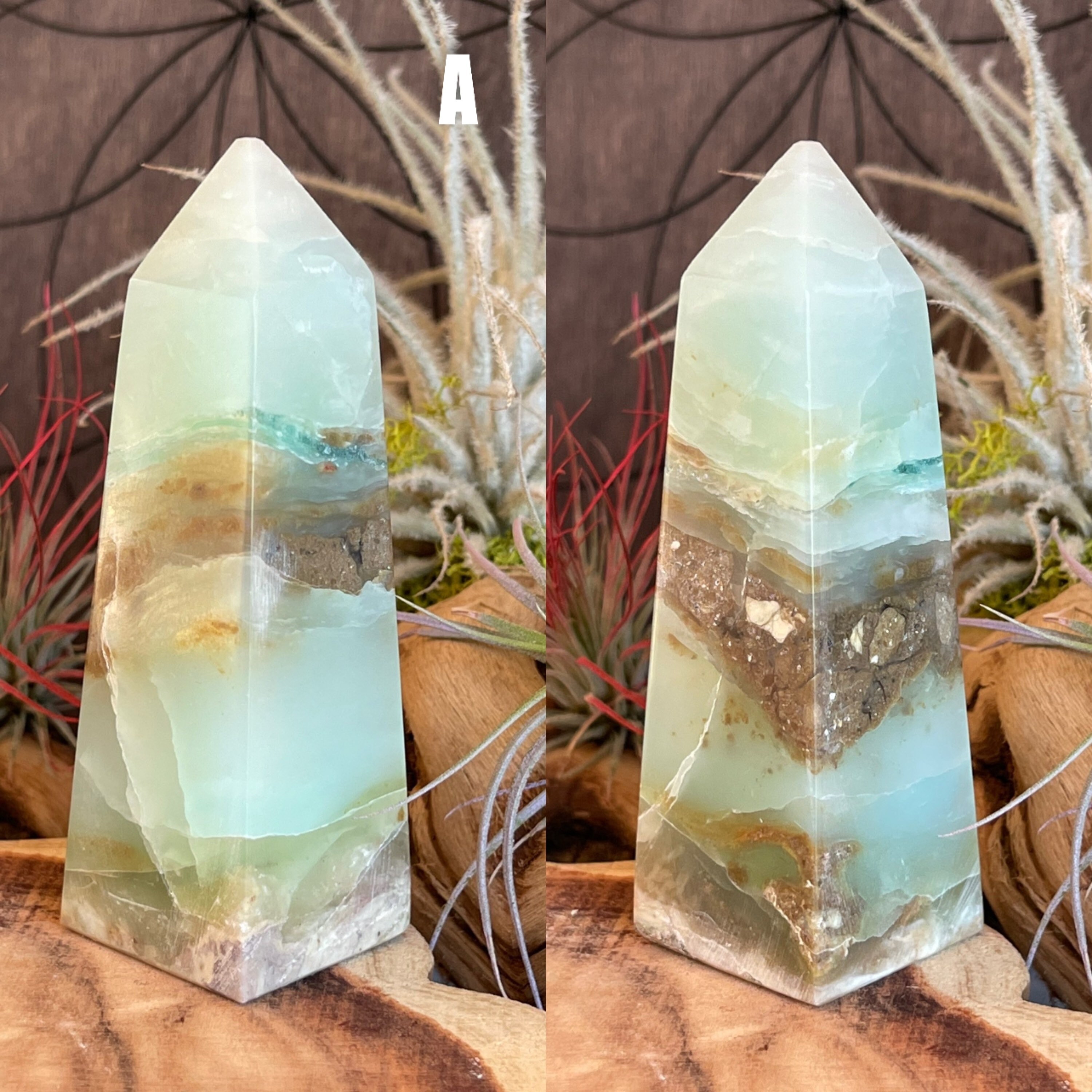 Blue Opal Obelisk Healing Tower Reiki Chakras | Etsy