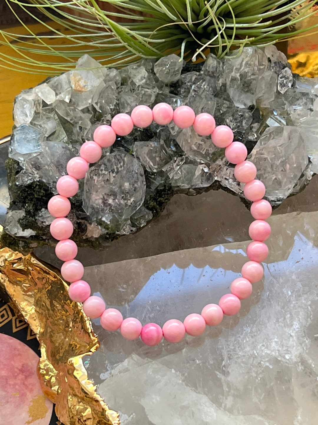 Pink Shell Bead Bracelet, Sacral and Base Chakras, Men's Bracelet, Beaded Bracelet - Etsy