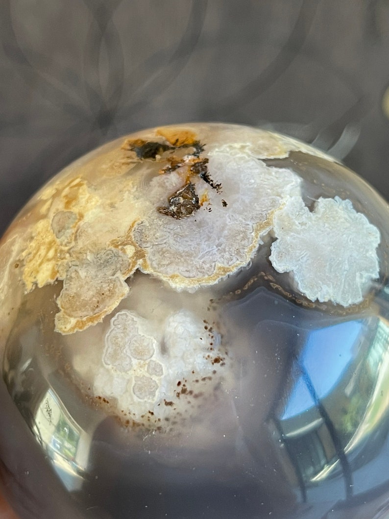 Natural Black Flower Agate Geode Egg Geode. - Etsy