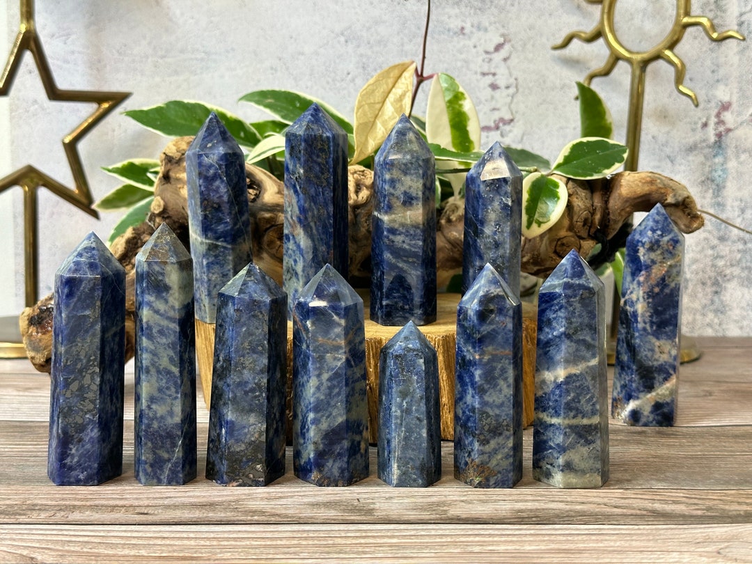 Sodalite Towers With Pyrite Inclusion, Sodalite Points, Chakras, Reiki ...