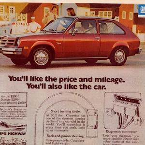1976 Chevrolet Chevette Price + Mileage Original Magazine Ad - Etsy