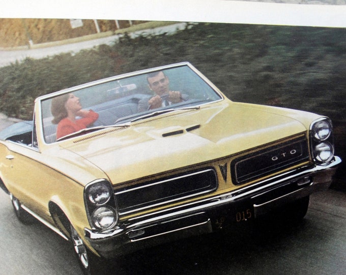 1965 Pontiac GTO Convertible Yellow-ride A Tiger-original 13.5 | Etsy
