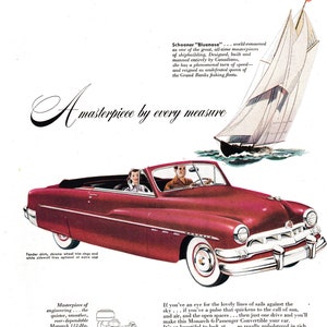 1950 Mercury Monarch Convertible Red Original Magazine Ad - Etsy