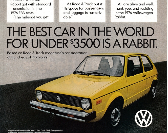 1976 VW Rabbit Best Car in the World Under 3500 - Etsy