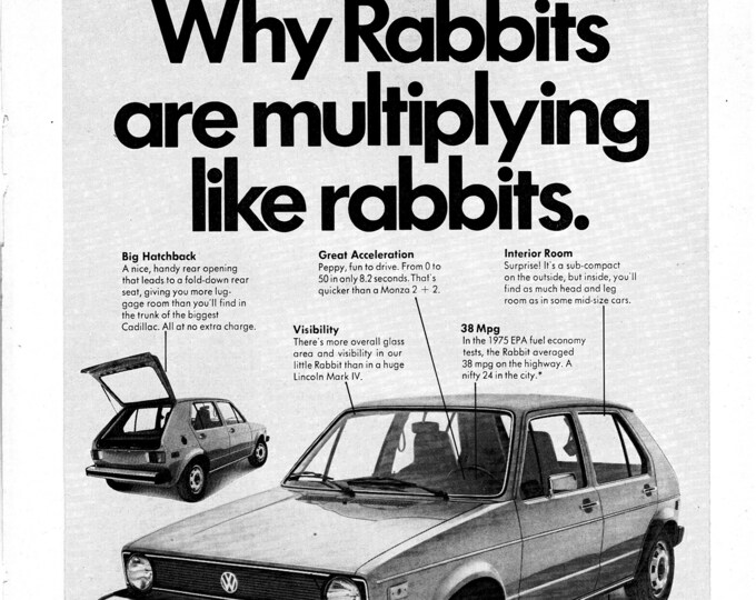 1975 VW Rabbit-they Are Multiplying Like Rabbits Original Magazine Ad ...