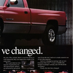 1995 Dodge Ram 1500 Pickup Truck V-8 Original 2 Page Magazine Ad - Etsy