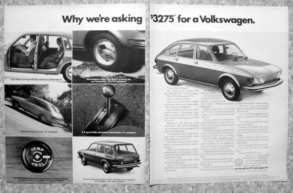 1973 VW 412 Cost 3275-intro-volkswagen Original 2 Page 13.5 | Etsy