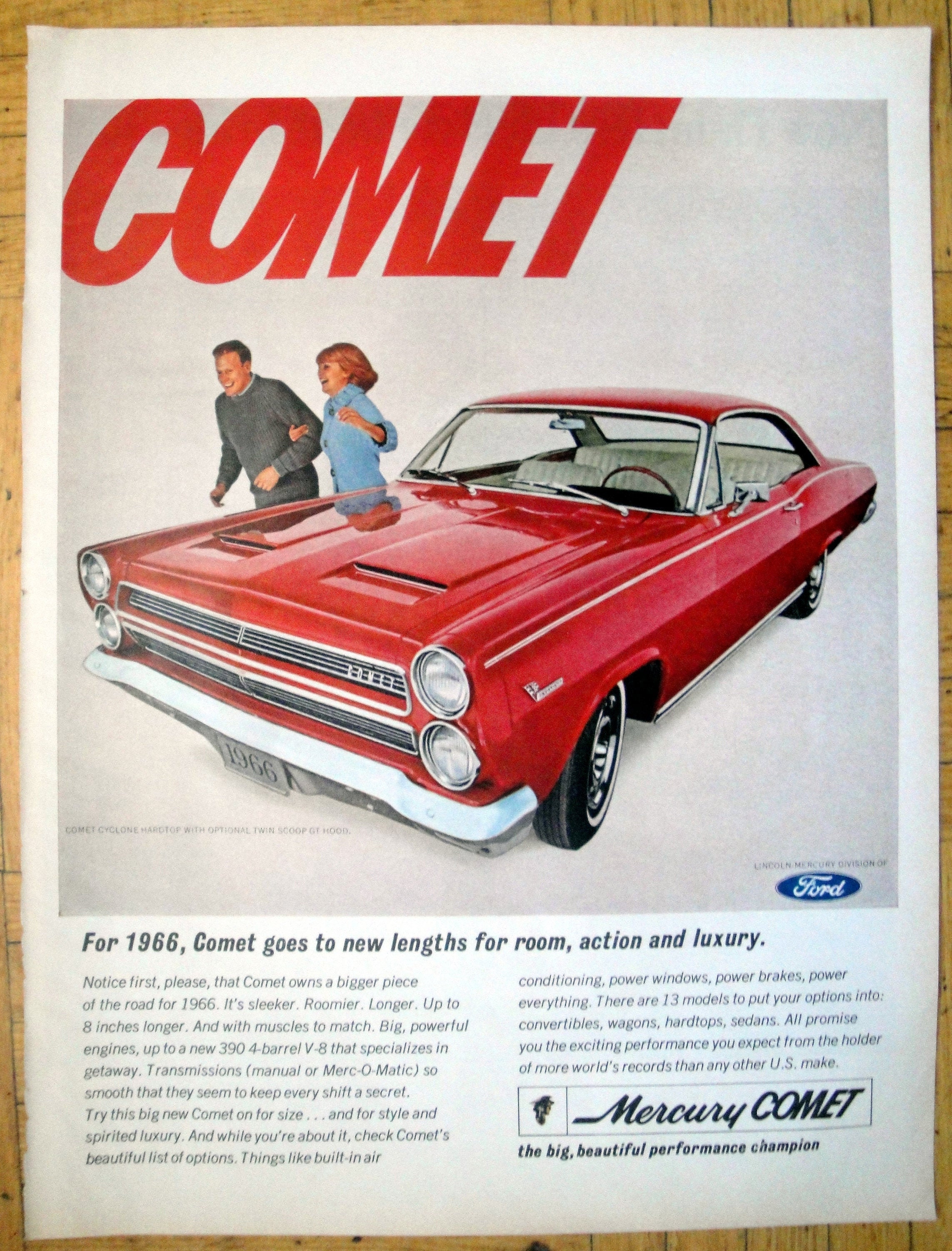 1966 Mercury Comet Cyclone-twin Scoop Hood-original 13.5 - Etsy Canada