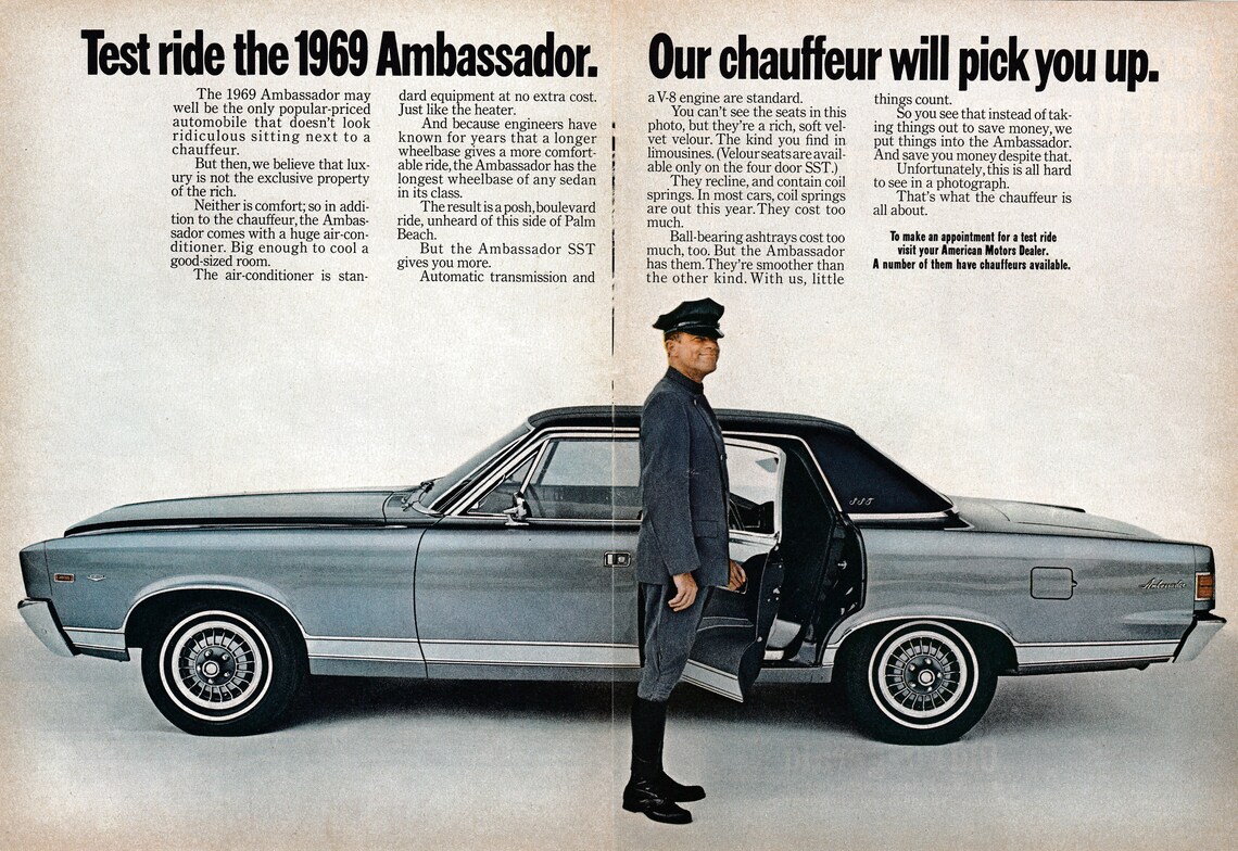 1969 AMC Ambassador-chauffeur Pick up for Drive Original 2 | Etsy