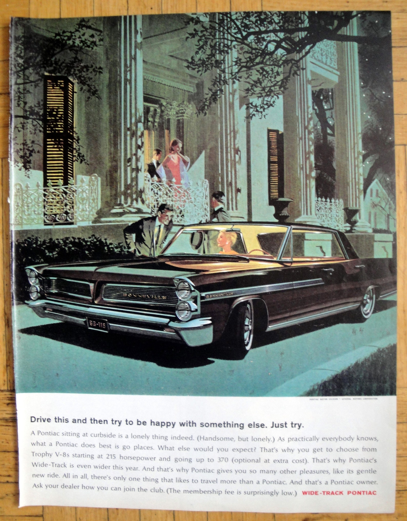 1963 Pontiac Bonneville 4 Door Sedan 370 HP V-8 original 13.5 10.5 ...