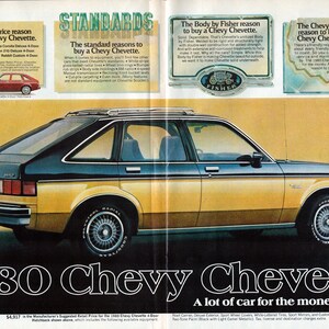 1980 Chevrolet Chevette Hatchback 4917-original 2 Page Magazine Ad - Etsy