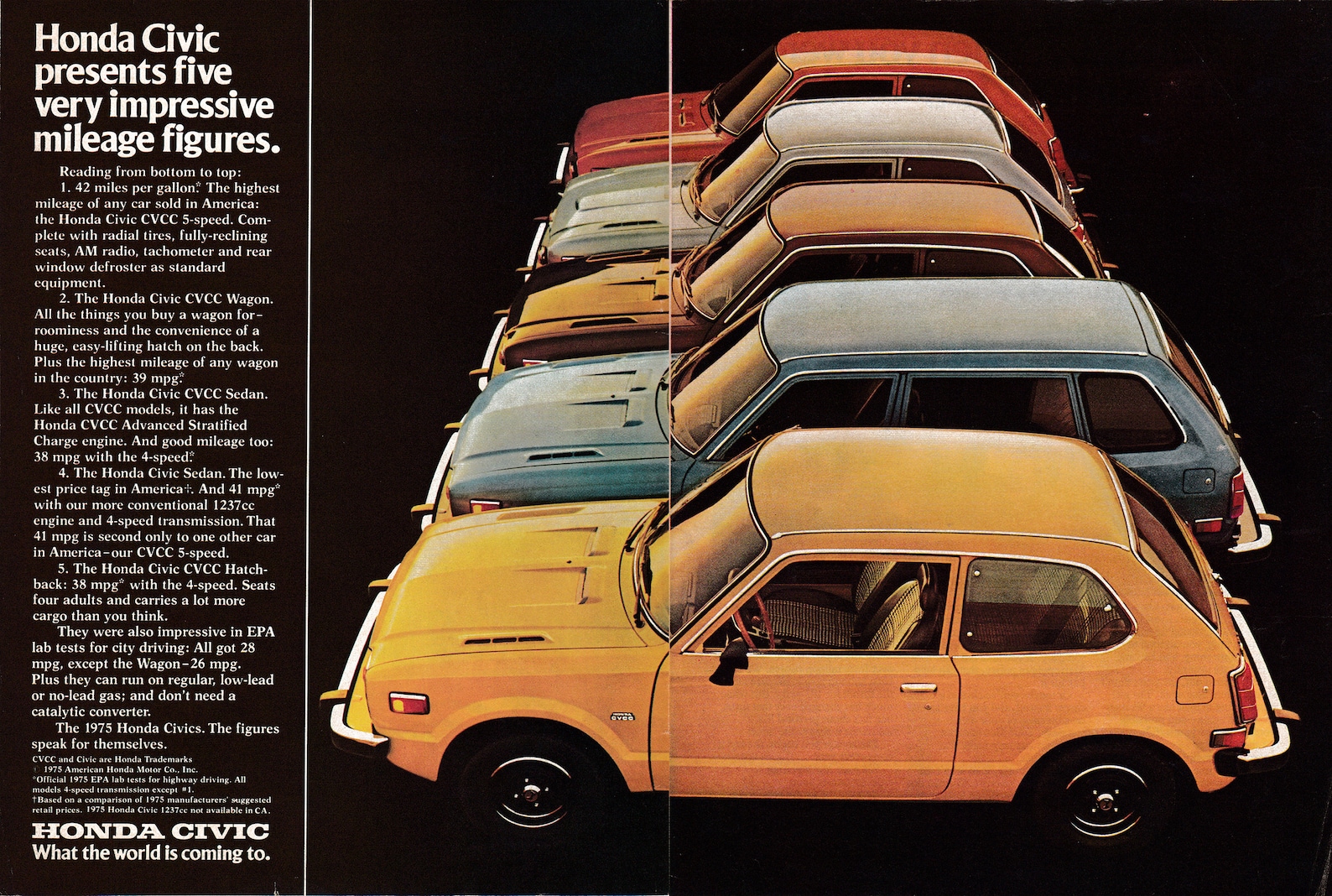 1975 Honda Civic CVCC Shows Five Models-wagon Sedan Original 2 - Etsy
