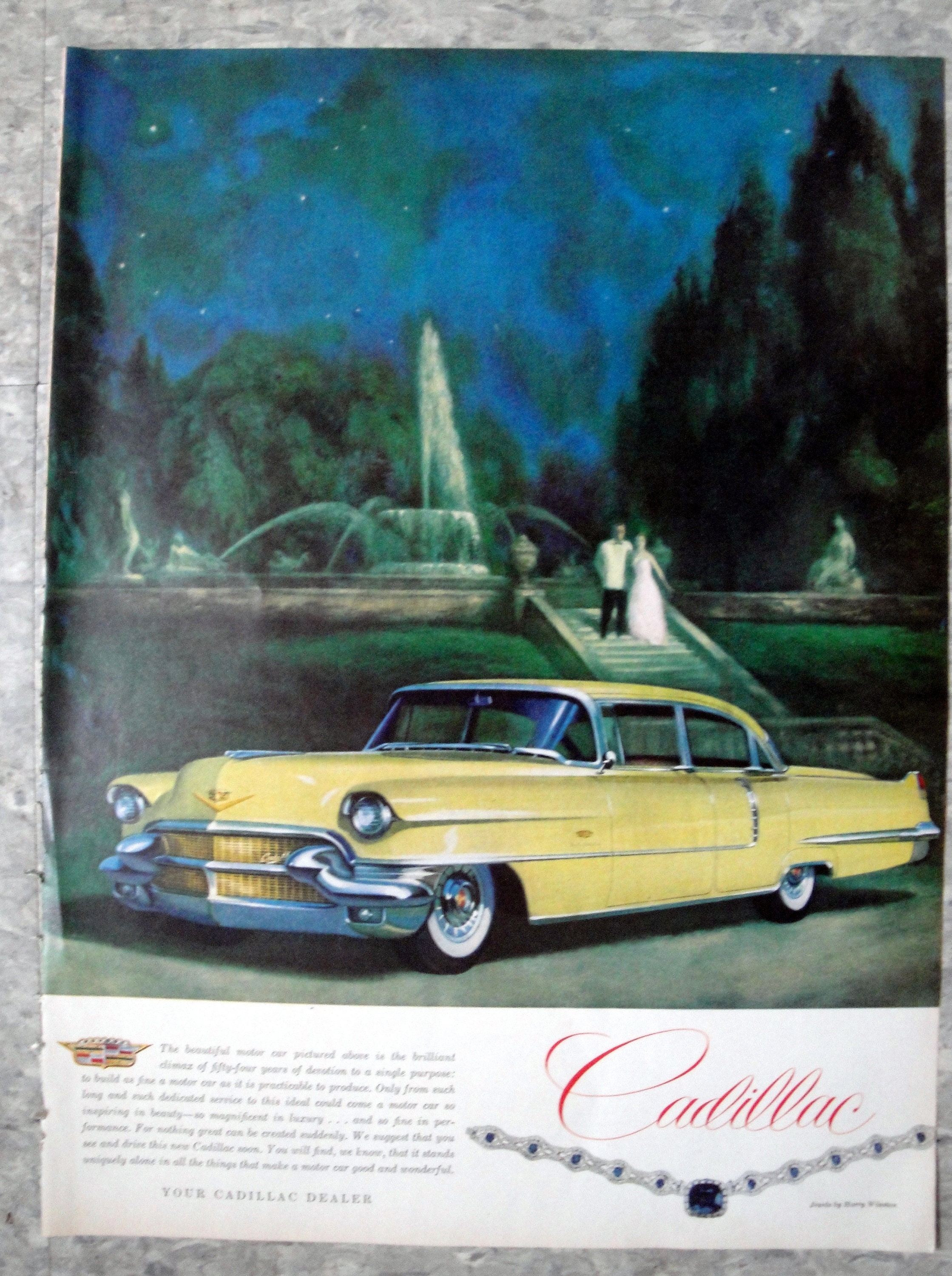 1956 Cadillac Yellow 4 Door Sedan Harry Winston Jewels Original 13.5 10 ...