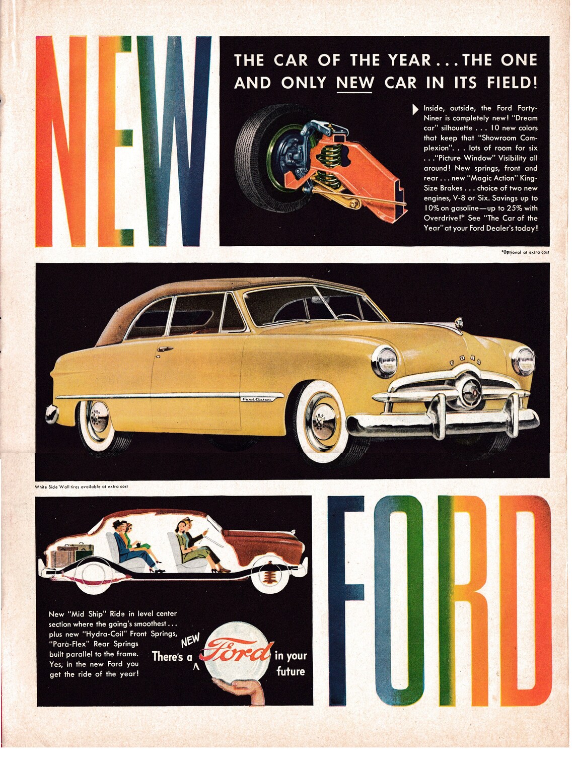 1949 Ford Custom-front Split Window-2 Door Auto-original 13.5 - Etsy Canada