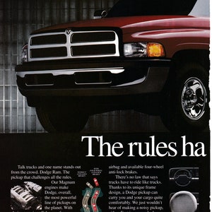 1995 Dodge Ram 1500 Pickup Truck V-8 Original 2 Page Magazine Ad - Etsy