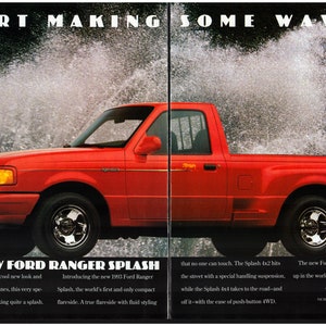 1993 Ford Ranger Splash Pickup Truck Make Waves Original 2 Page ...