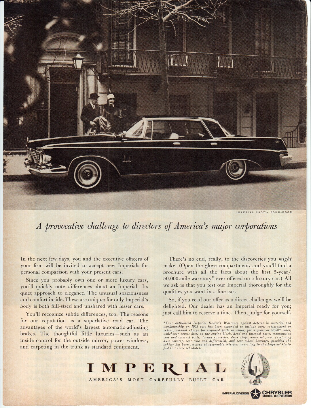 1963 Chrysler Imperial Crown 4 Door Sedan Luxury Car-original Magazine ...