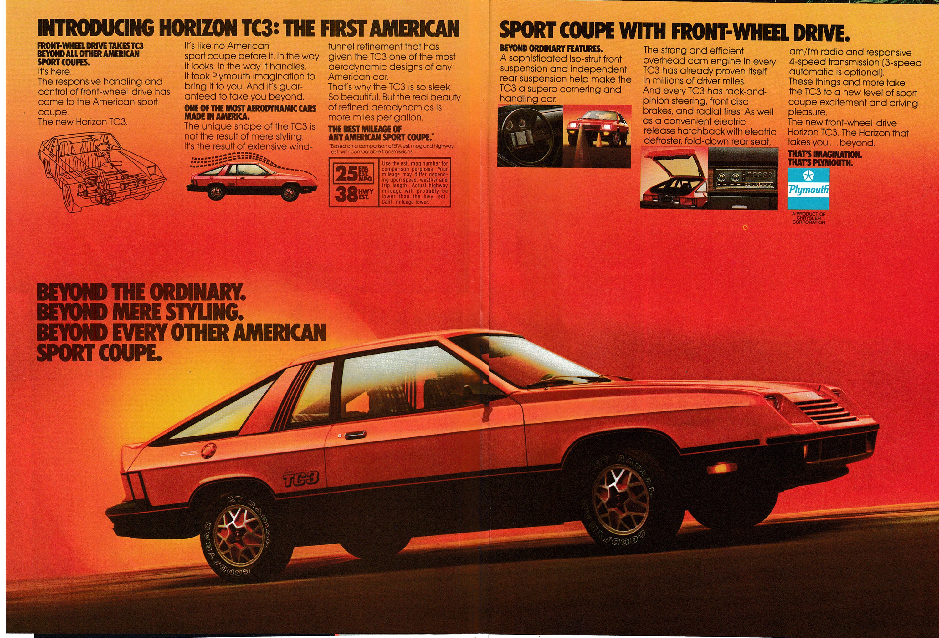 1979 Plymouth Horizon TC3 Sports Coupe Original 2 Page | Etsy