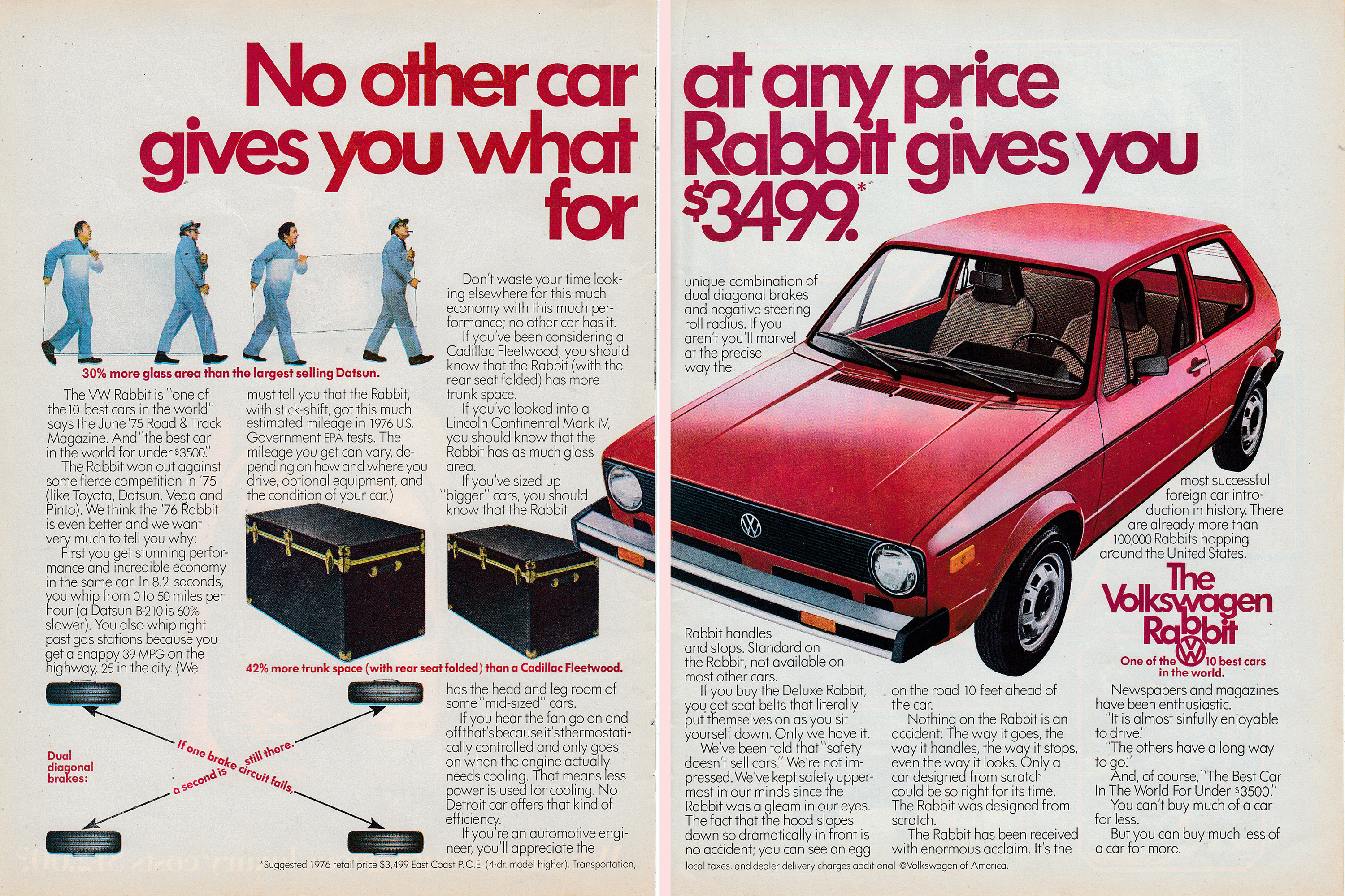 1976 VW Rabbit most Car for 3499 Red 2 Door Sedan-original 2 - Etsy Canada