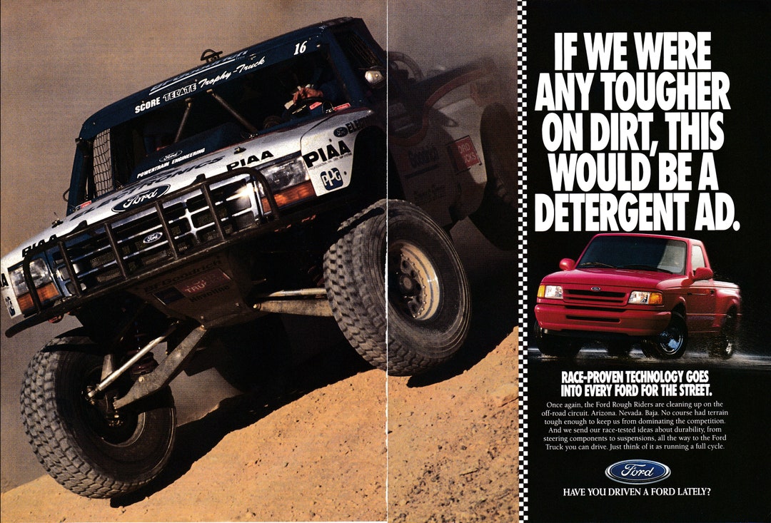1995 Ford Rough Rider off Road Racing Truck Original 2 Page Magazine Ad ...