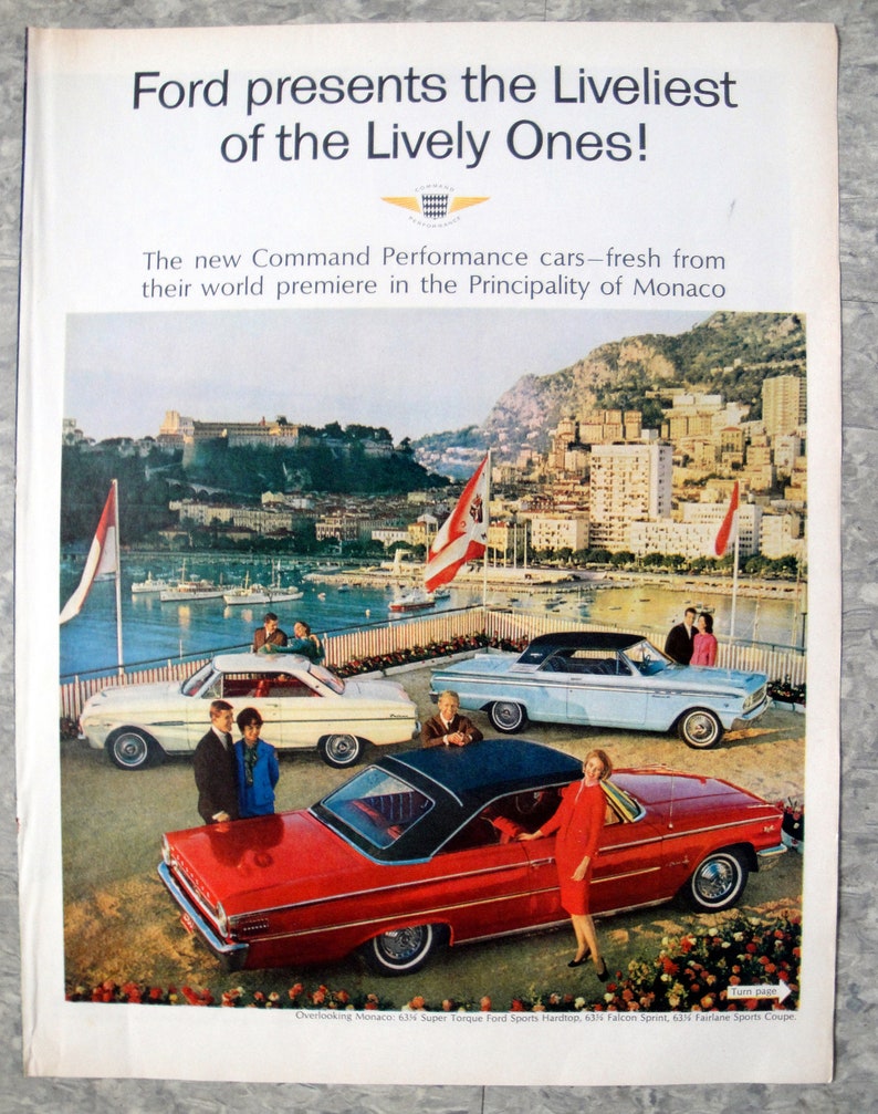 1963 Ford Falcon Fairlane Original 2 Page 2 Sided 13.5 10.5 - Etsy