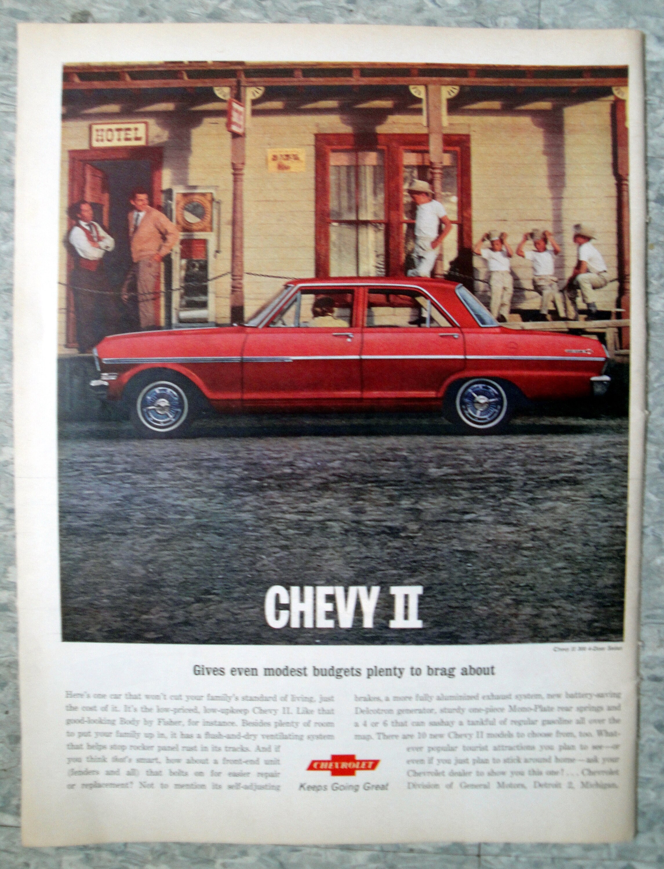 1963 Chevrolet Chevy II 300 4 Door Sedan Red Original 13.5 10.5 ...