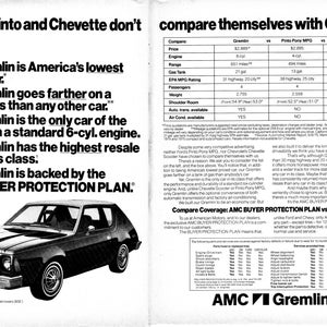1975 AMC Gremlin-pinto + Chevette Comparison-original 2 Page Magazine ...