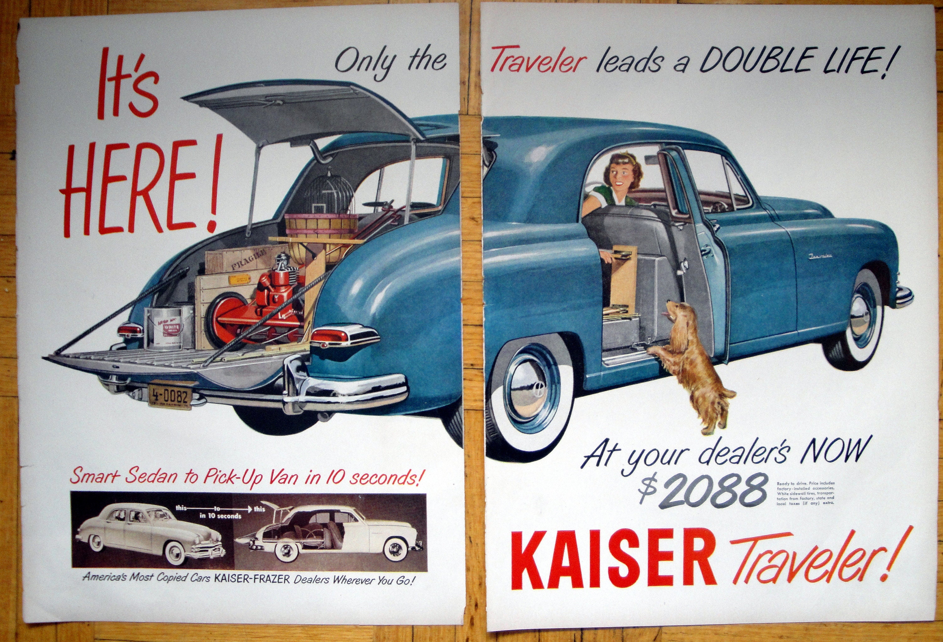 1949 Kaiser Traveler Sedan-pick-up Van Original 2 Page 13.5 | Etsy