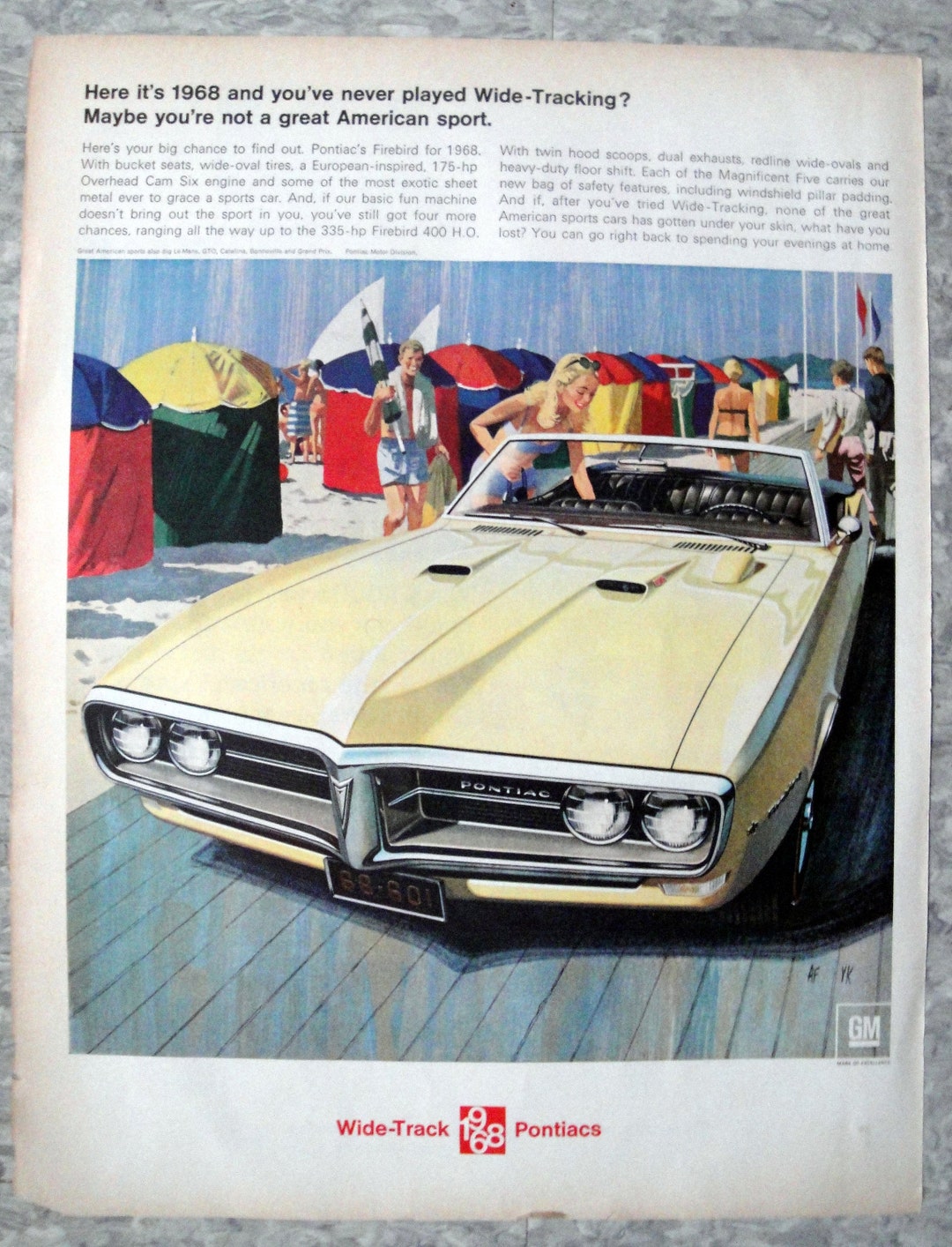1966 Pontiac Firebird-yellow Convertible-335 Hp-original 13.5 - Etsy ...