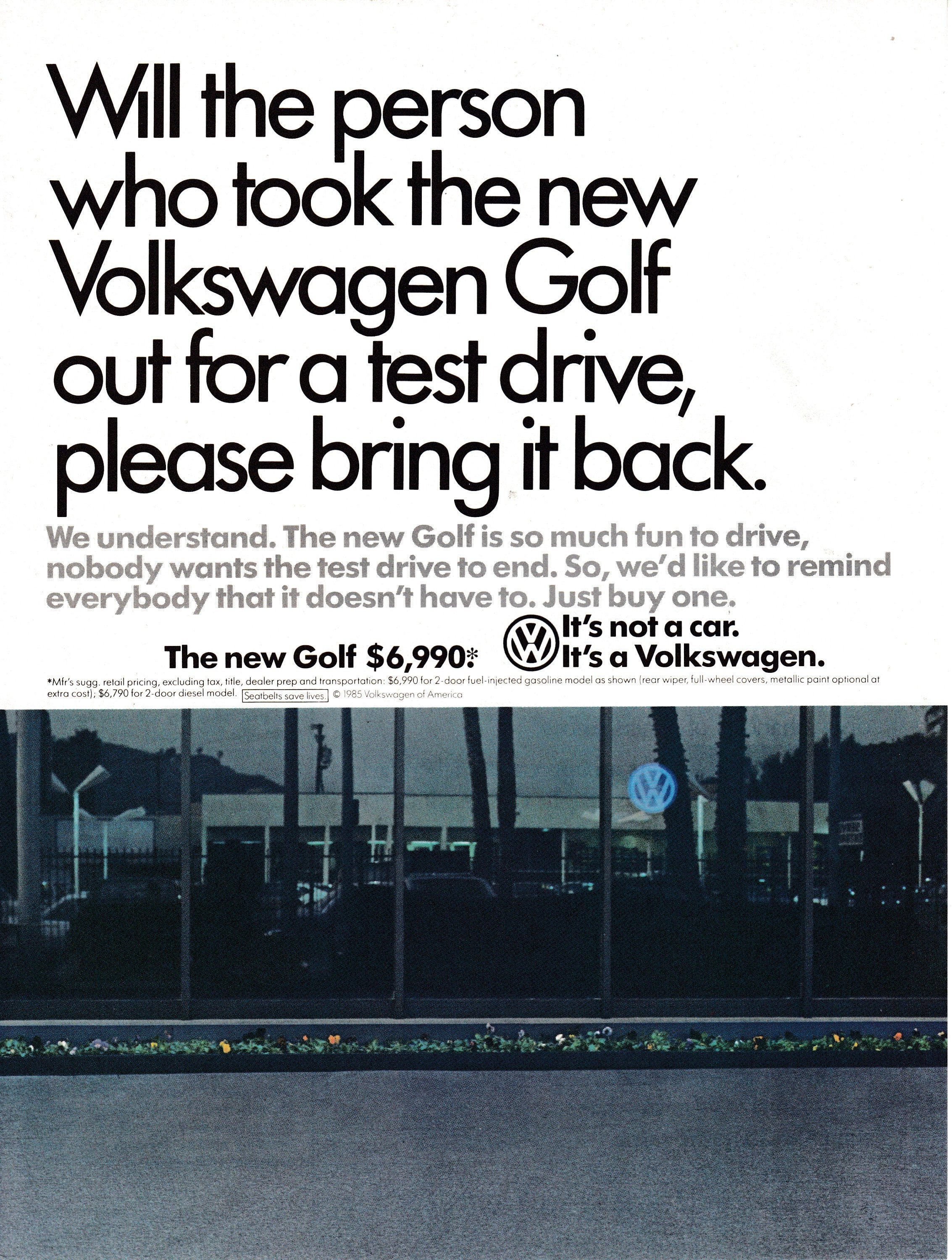 1985 VW Golf Please Bring Back Your Test Drive Volkswagen-original ...