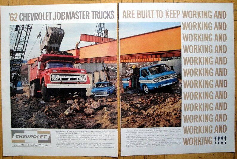 1962 Chevrolet Trucks M80 Tandem-corvair Rampside-original 13.5 10.5 ...