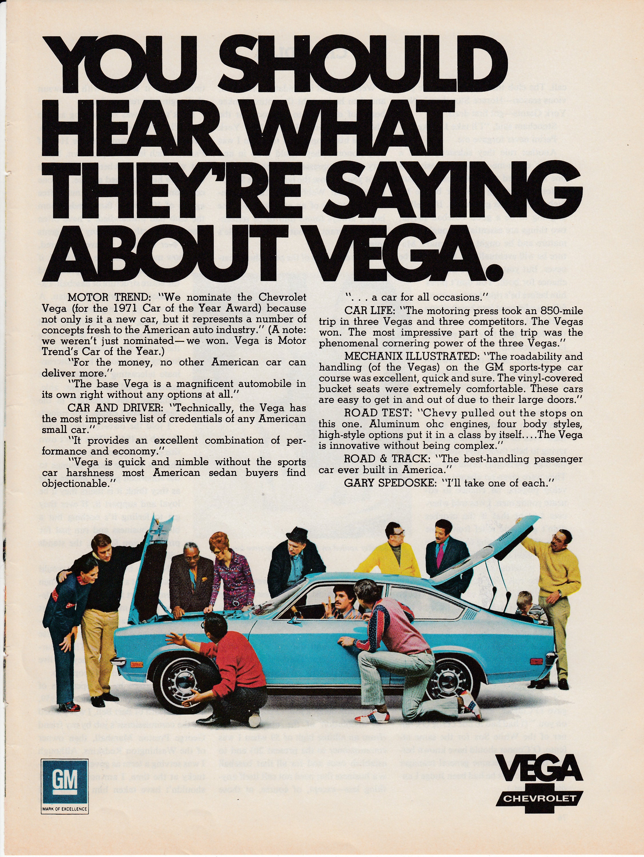 1971 Chevrolet Vega-car of the Year-economy-original Magazine - Etsy