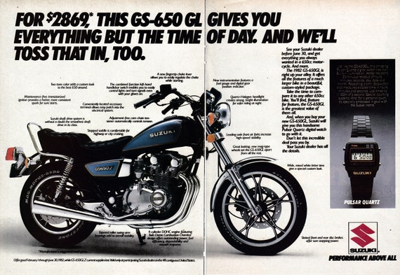 1982 Suzuki GS-650 Gl-cost 2869-motorcycle-bike-original 2 - Etsy UK