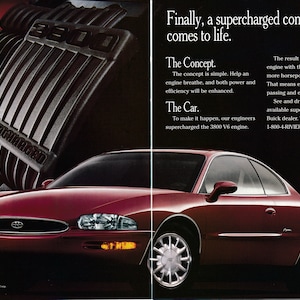 1994 Buick Riviera Red Supercharged V-6 Original 2 Page Magazine Ad - Etsy