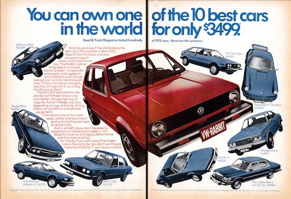 1976 VW Rabbit 1 of 10 Best Cars for 76-volkswagen-original 2 - Etsy