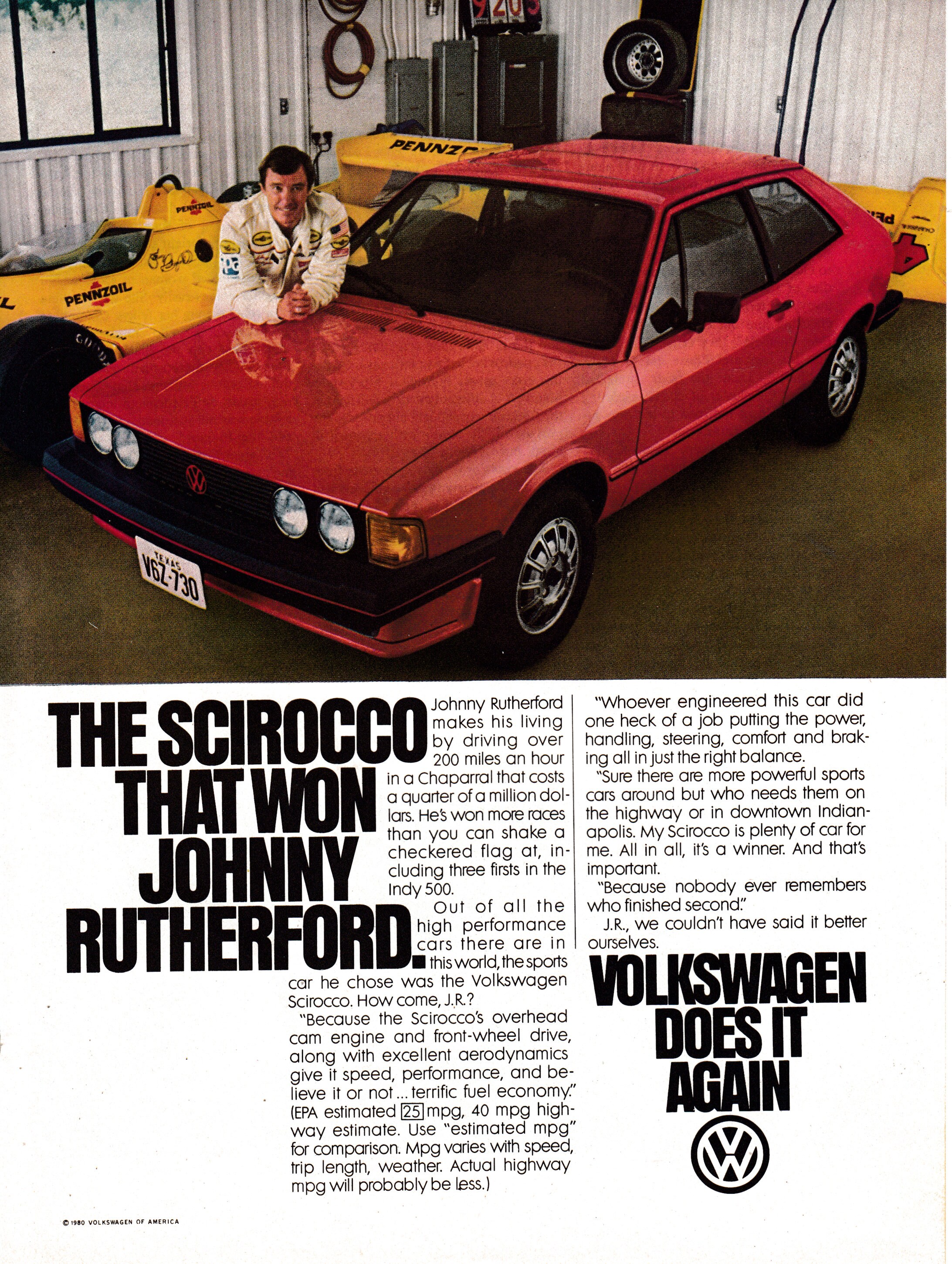 1980 VW Scirocco Johnny Rutherford red-indy 500-volkswagen - Etsy Canada