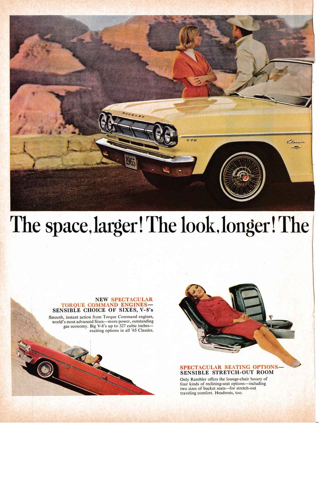 1965 Rambler Classic-poster Size Yellow Original 13.5 10.5 - Etsy