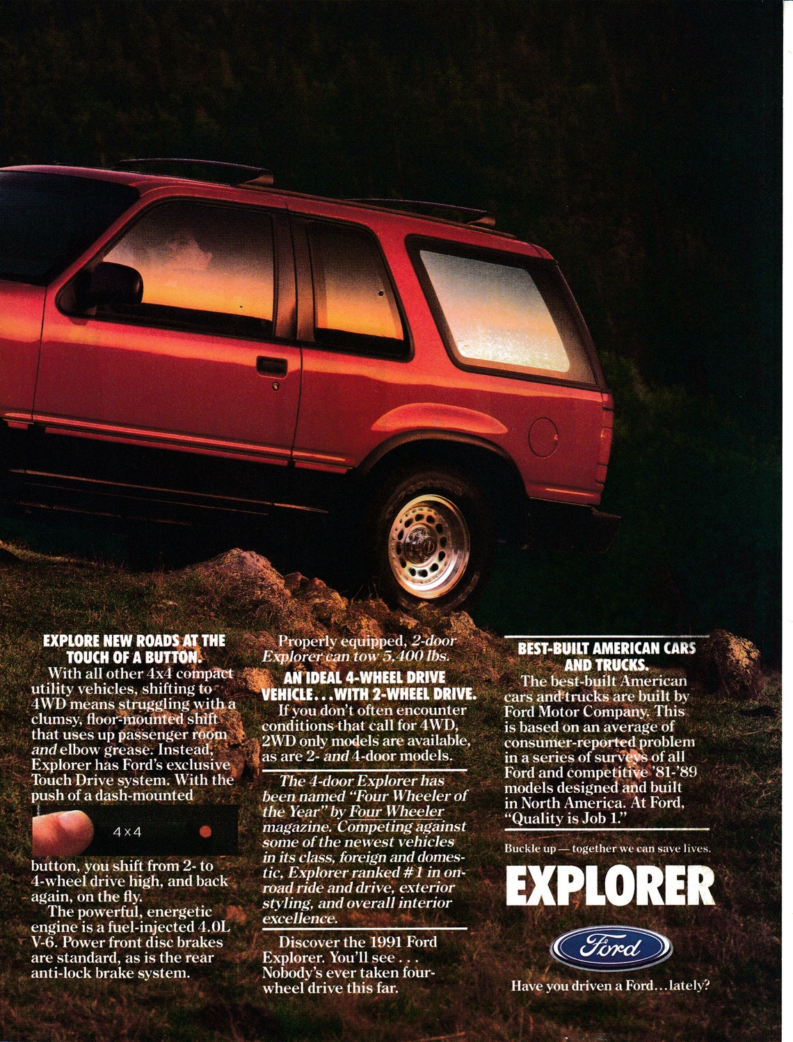 1990 Ford Explorer Introduction 4 Wheel Drive Original 2 Page - Etsy