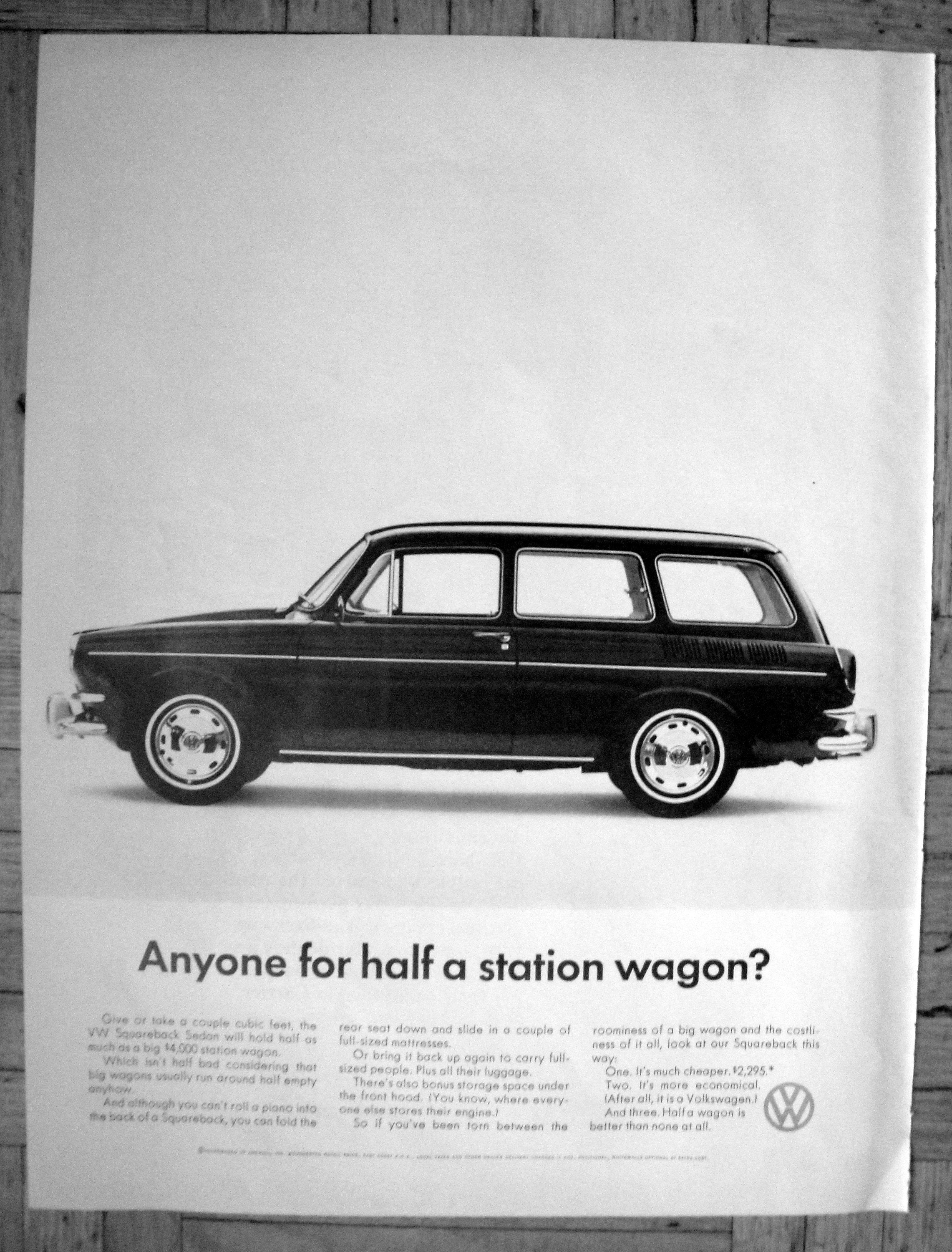 1967 VW Squareback Sedan-half A Wagon Volkswagen-original 13.5 * 10.5 ...